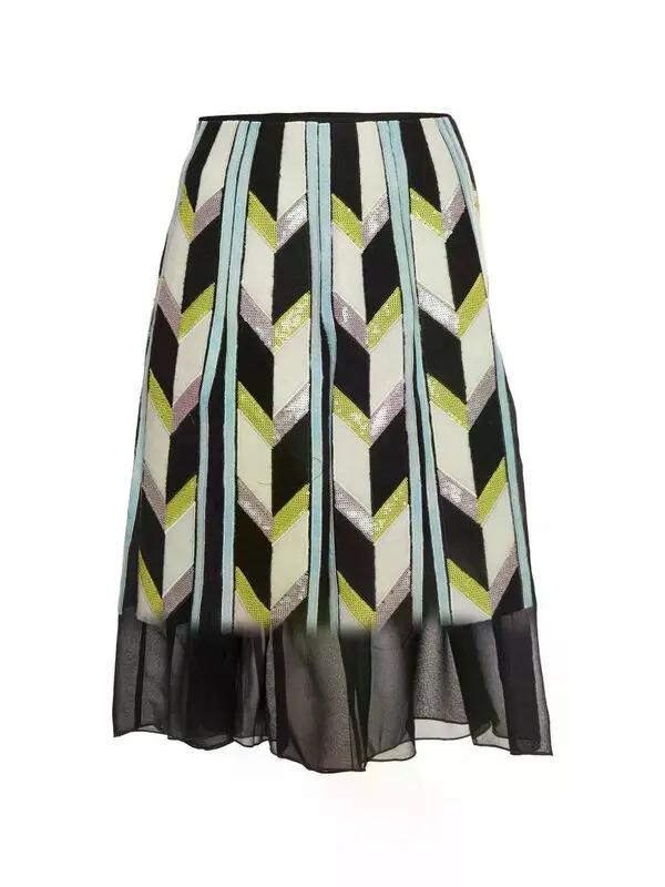 Emilio Pucci Chevron-pattern Sequin-embellished Mini Skirt