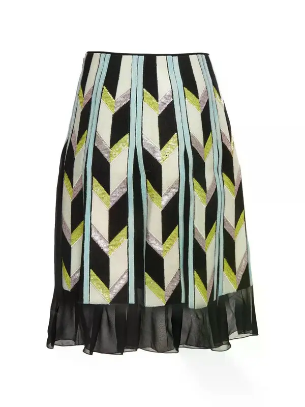 Emilio Pucci Chevron-pattern Sequin-embellished Mini Skirt