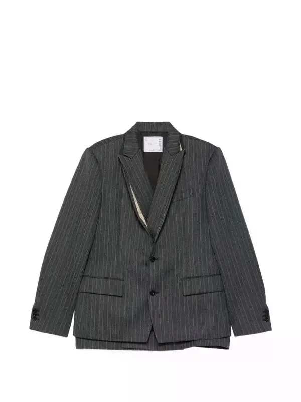 Sacai Pinstripe-pattern Buttoned Blazer