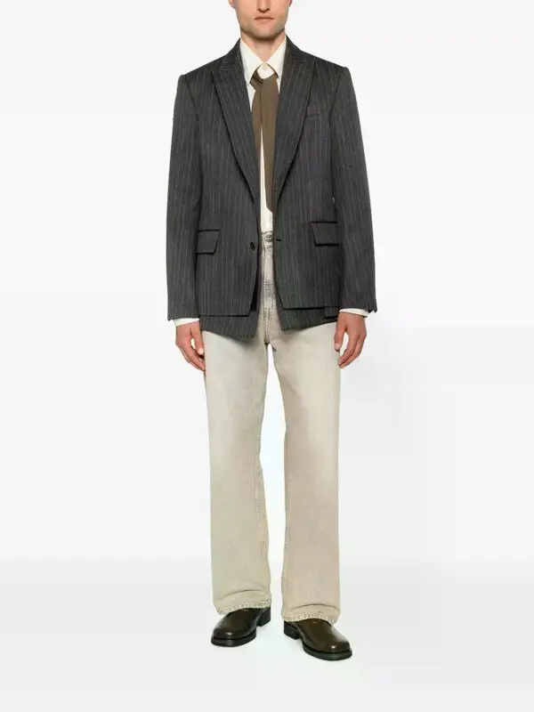 Sacai Pinstripe-pattern Buttoned Blazer
