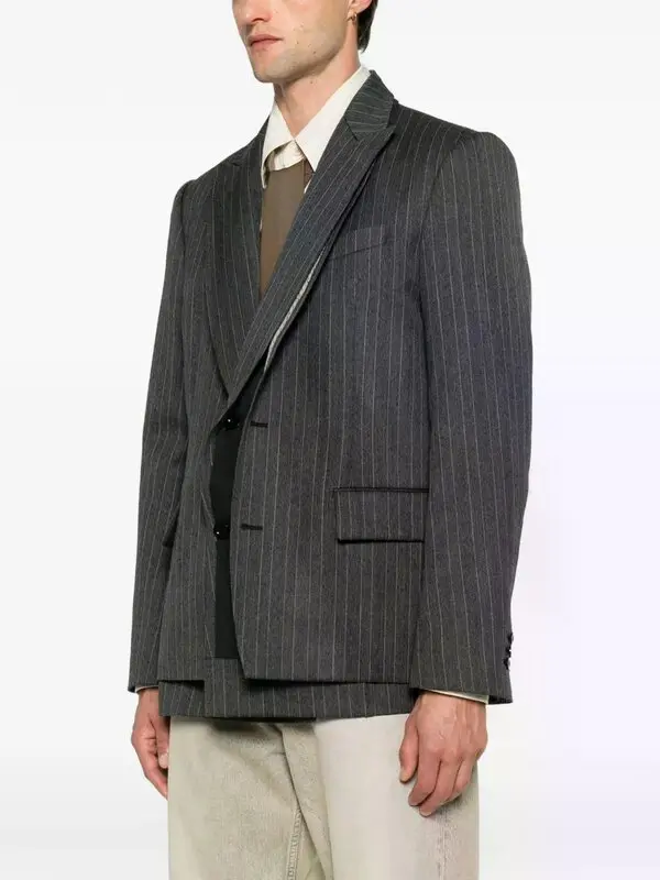 Sacai Pinstripe-pattern Buttoned Blazer