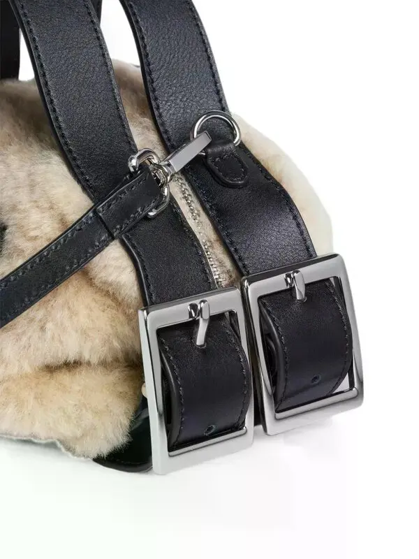 Simone Rocha Faux-fur Biker Belt Tote Bag - Neutrals