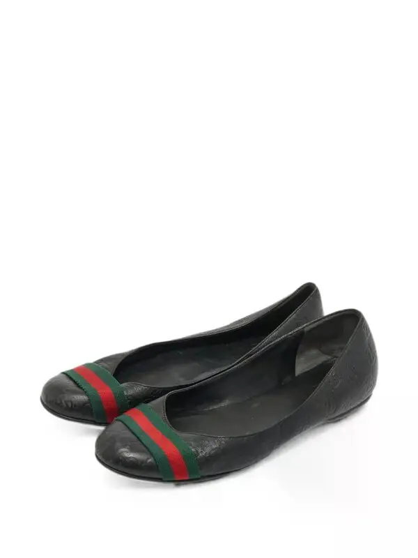 Gucci Web Round-toe Ballet Flats