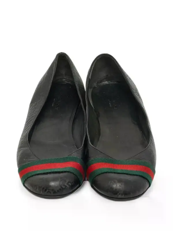 Gucci Web Round-toe Ballet Flats