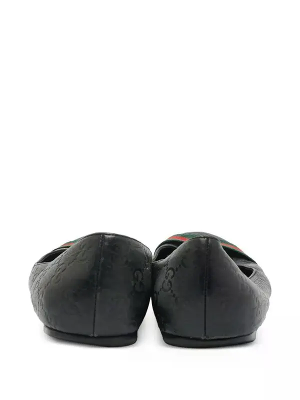 Gucci Web Round-toe Ballet Flats