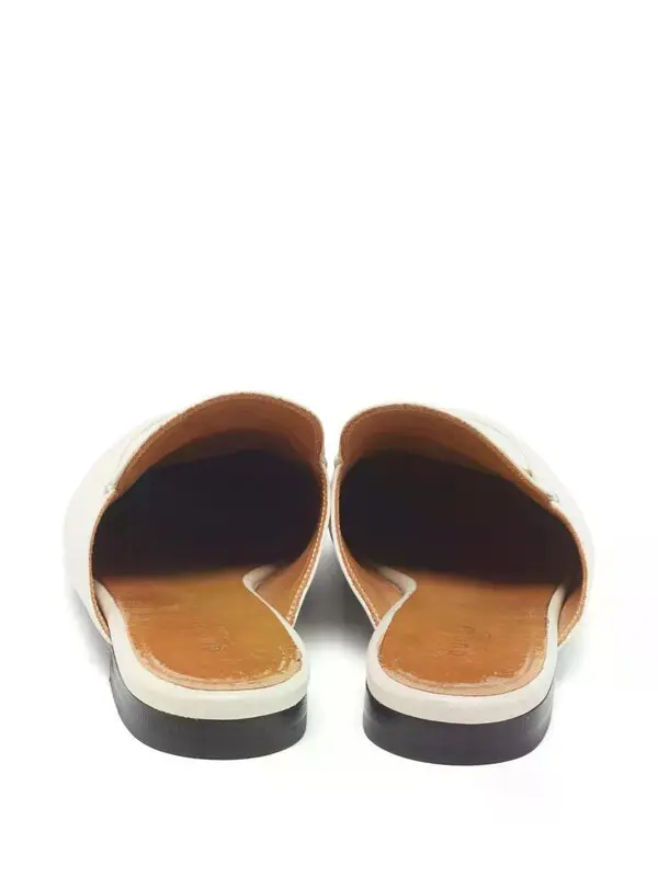Gucci Princetown Horsebit Detail Flat Mules - White
