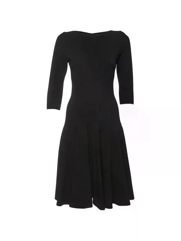 Alaïa Textured Knit Flared Midi Dress
