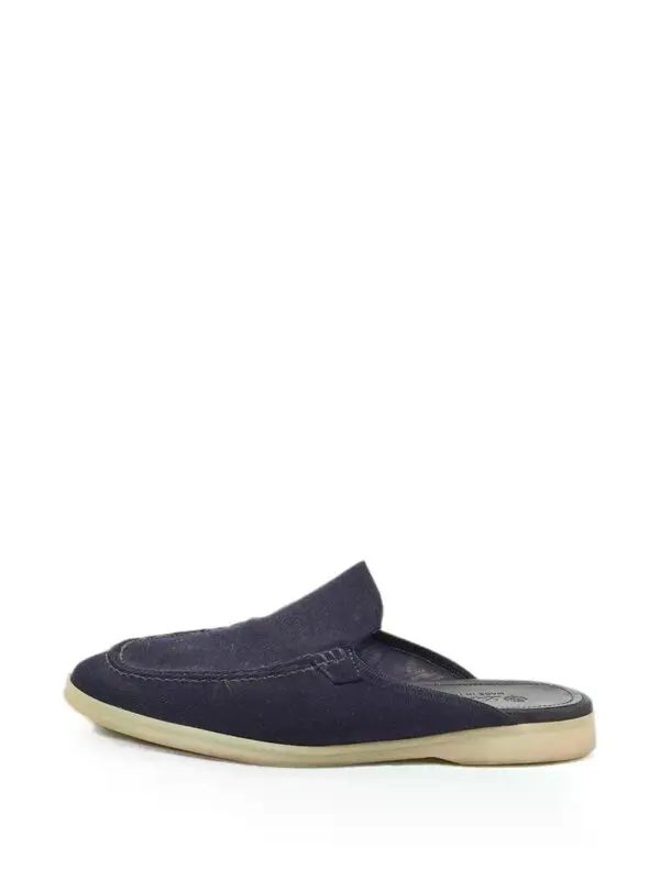 Loro Piana Babouche Walk Flat Mules - Blue