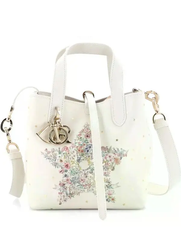 Dior Toujours Vertical Printed Leather Small Tote Bag - Multicolour