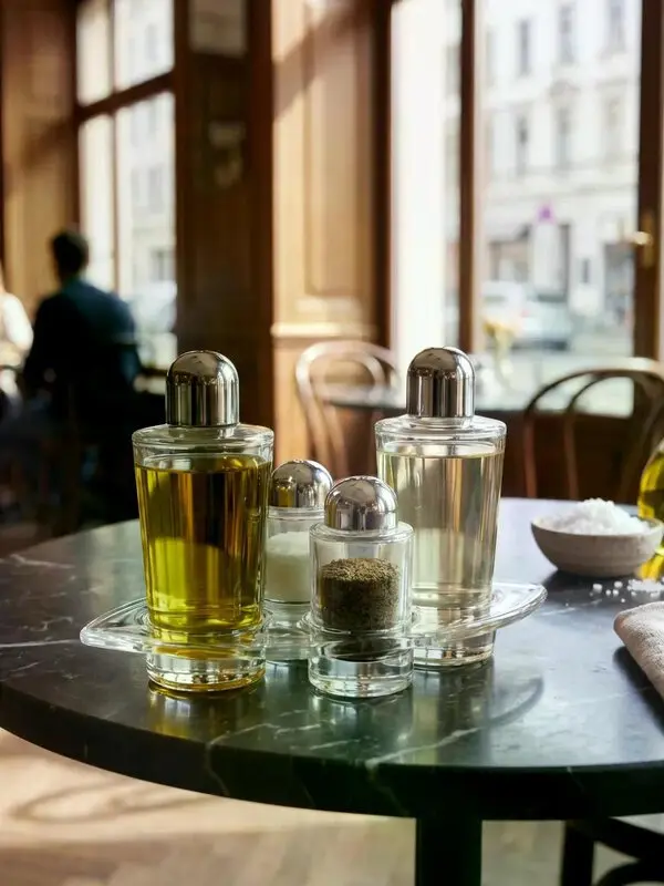 COLLEVILCA Foglia Crystal Cruet Set