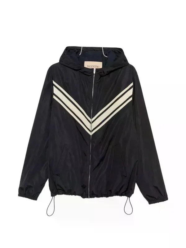 Valentino Garavani Chevron-detail Hooded Jacket