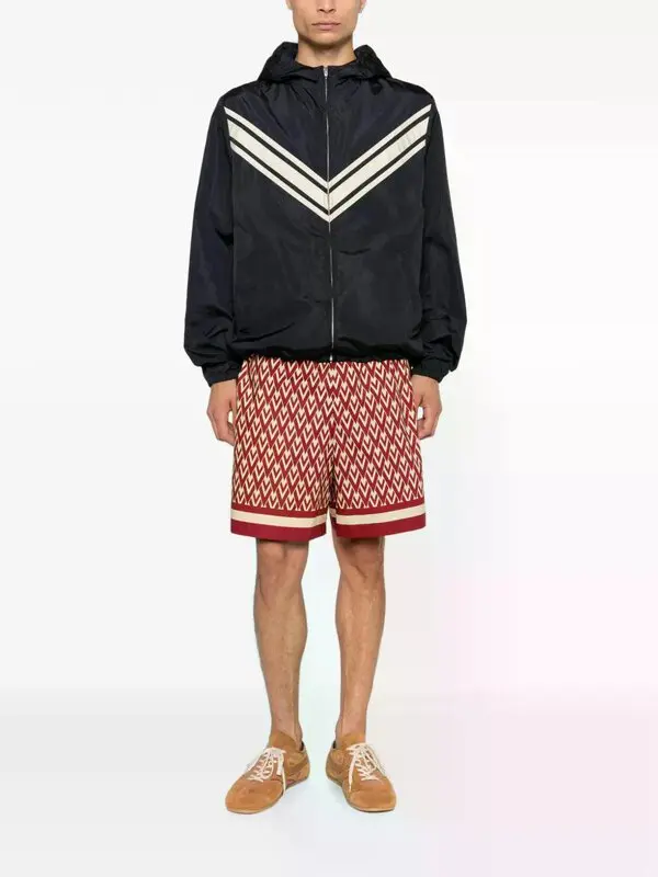 Valentino Garavani Chevron Detail Zip Jacket