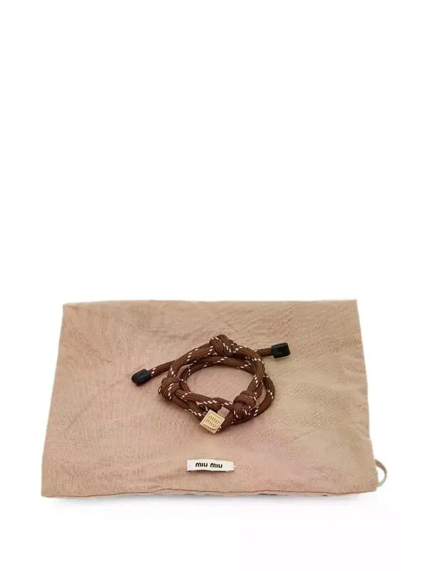 Miu Miu Knotted Cord Bracelet With Gold-tone Hardware