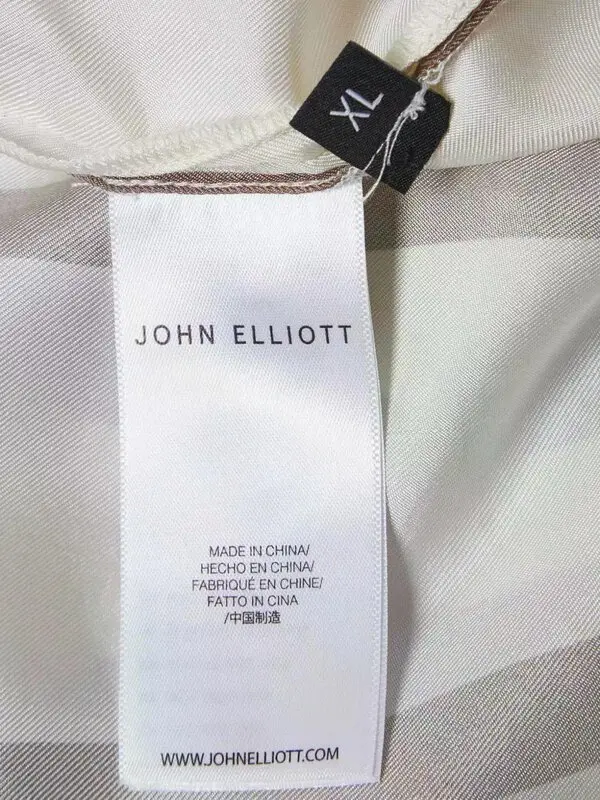 John Elliott Striped Short-sleeved Silk Shirt