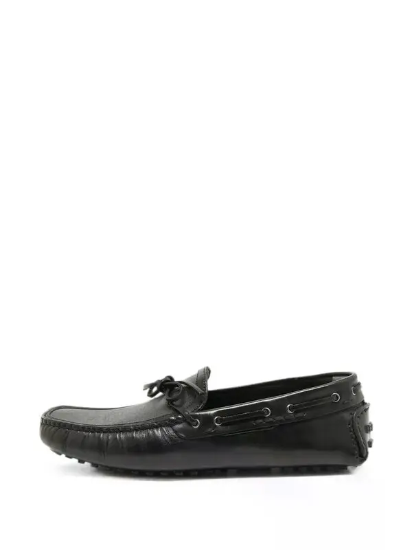 Fendi Zucca Leather Loafers - Black