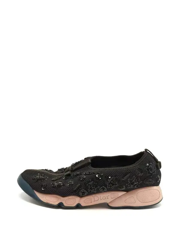 Dior Fusion Crystal Embellished Sneakers - Black