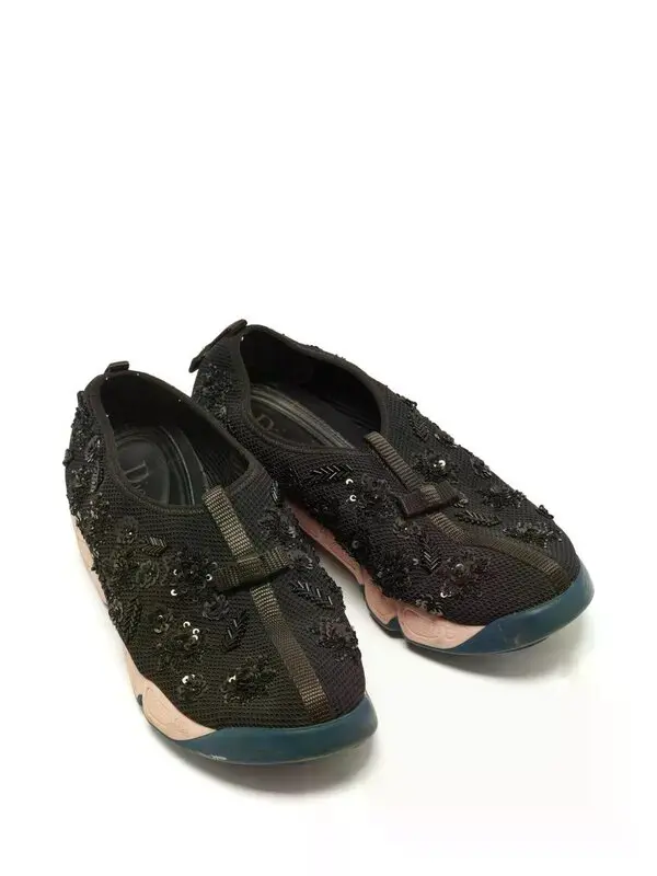 Dior Fusion Crystal Embellished Sneakers - Black