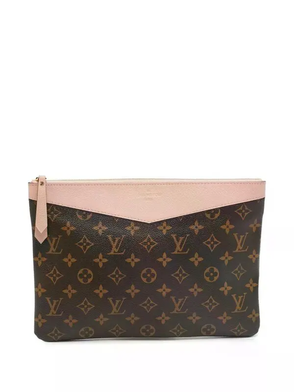 LOUIS VUITTON Monogram Canvas Daily Clutch Bag - Brown