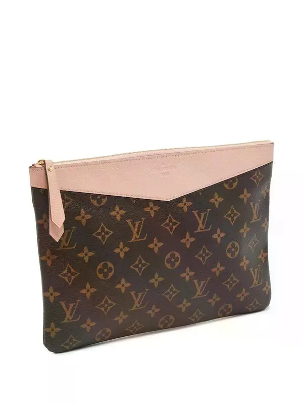 LOUIS VUITTON Monogram Canvas Daily Clutch Bag - Brown