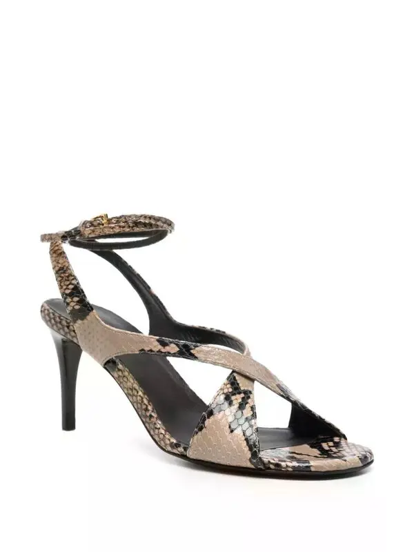 Khaite Snakeskin-effect Sandals - Neutrals