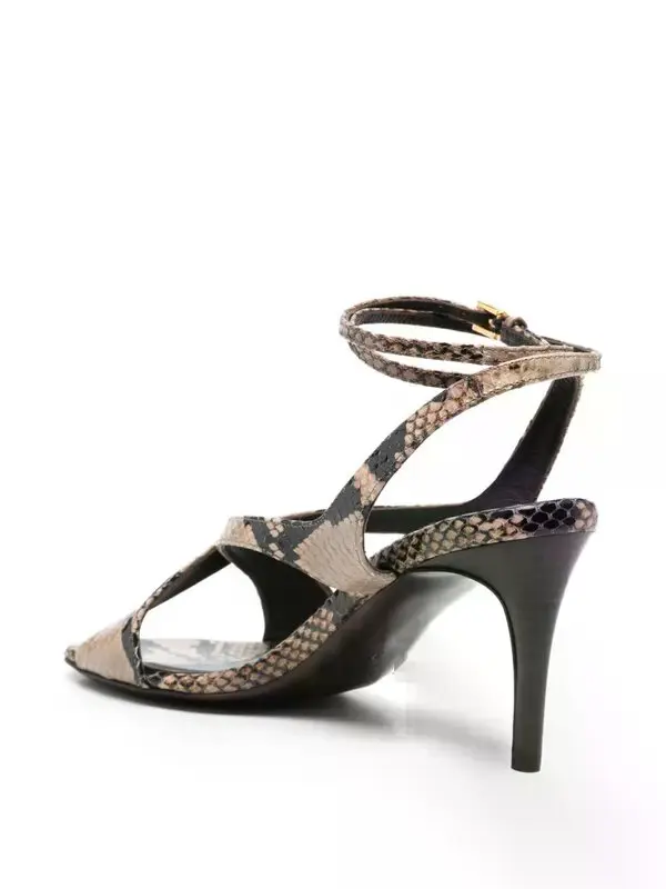 Khaite Snakeskin-effect Sandals - Neutrals