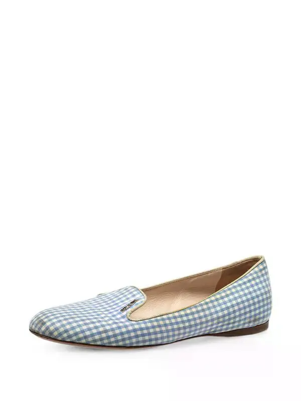 Prada Check Canvas Loafers