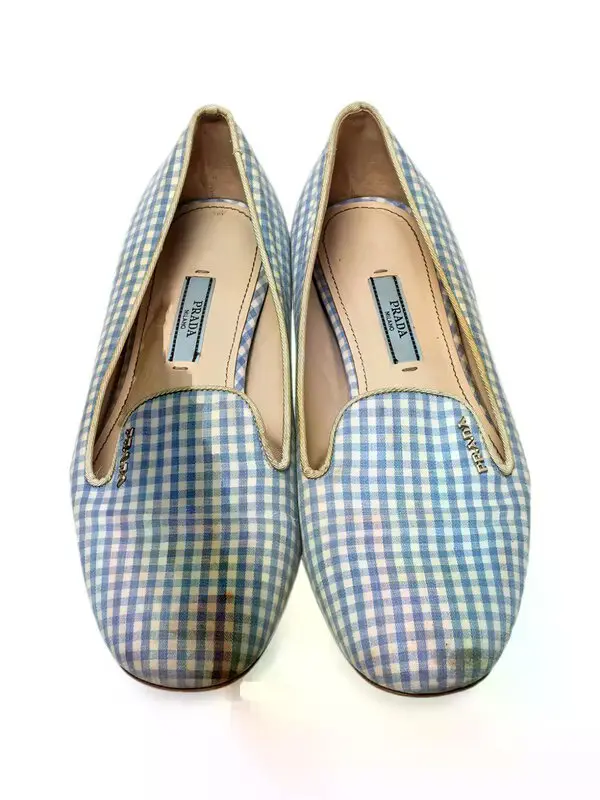 Prada Check Canvas Loafers