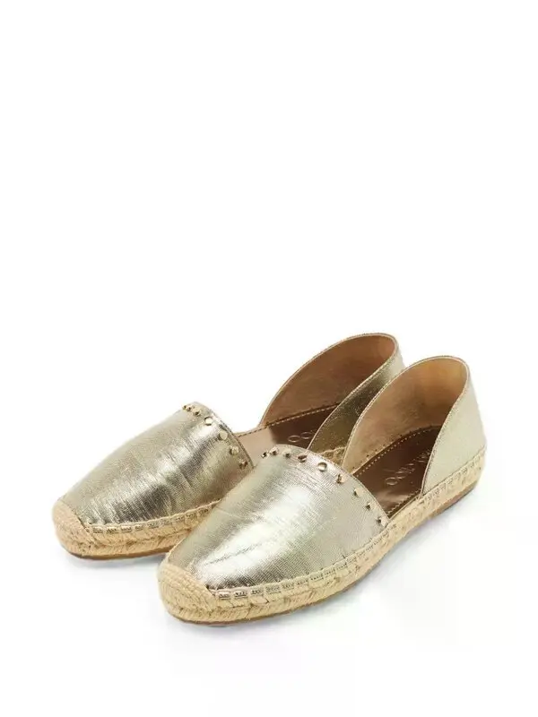 JIMMY CHOO Tone Studded Lamé Ballet Flats