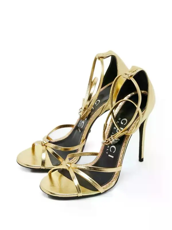 Gucci Knot Detail Ankle Strap Stiletto Sandals