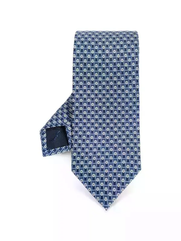 FERRAGAMO Silk Neck Tie - Blue
