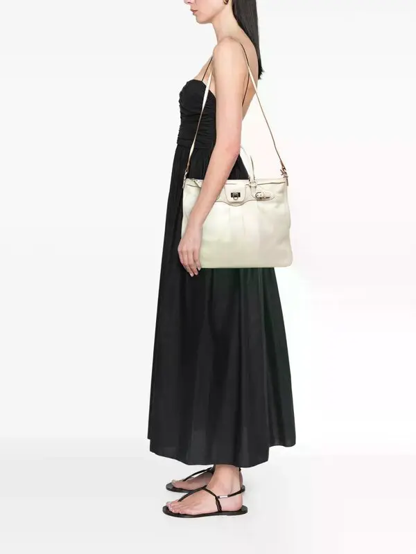 FERRAGAMO Gancini Convertible Leather Tote Satchel