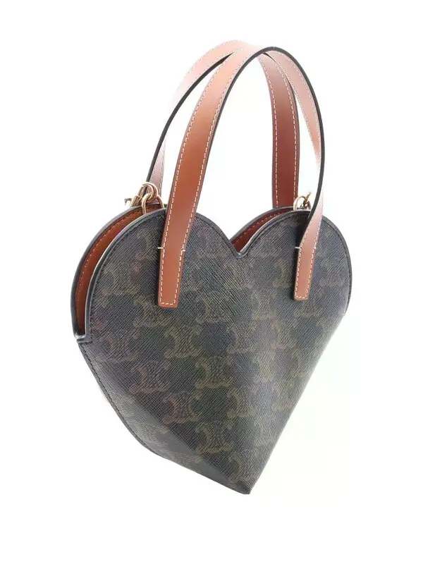 Celine Triomphe Coated Canvas Heart Crossbody Bag - Black