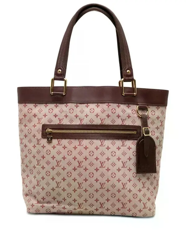 LOUIS VUITTON Monogram Mini Lin Lucille Gm Handbag - Red