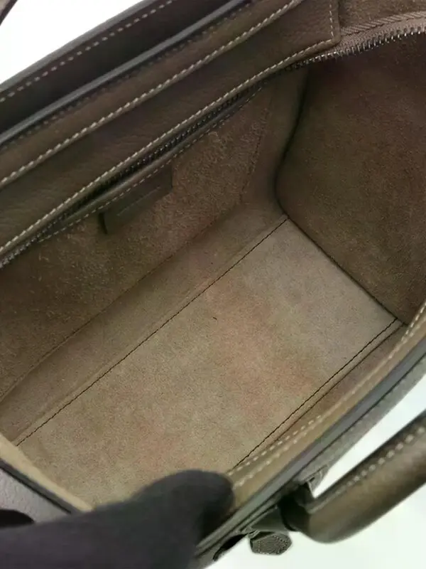 Celine Leather Luggage Tote Satchel - Grey