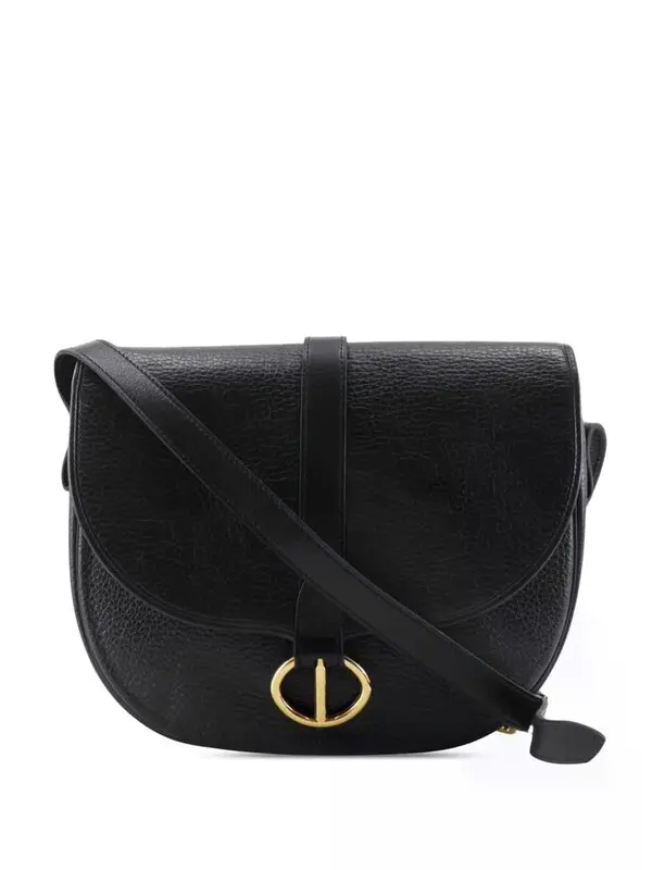 Dior Leather Flap Crossbody Bag - Black