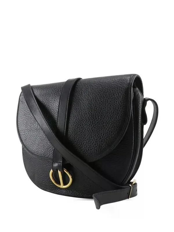Dior Leather Flap Crossbody Bag - Black
