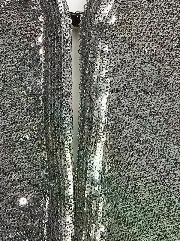 Maje Sequin Embellished Collarless Cropped Jacket