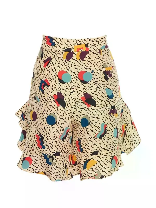 Chloé Abstract-print Silk Shorts