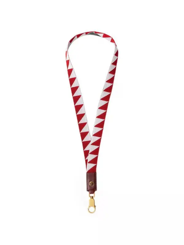 Versace Ribbon Keychain With Medusa Hardware - Red