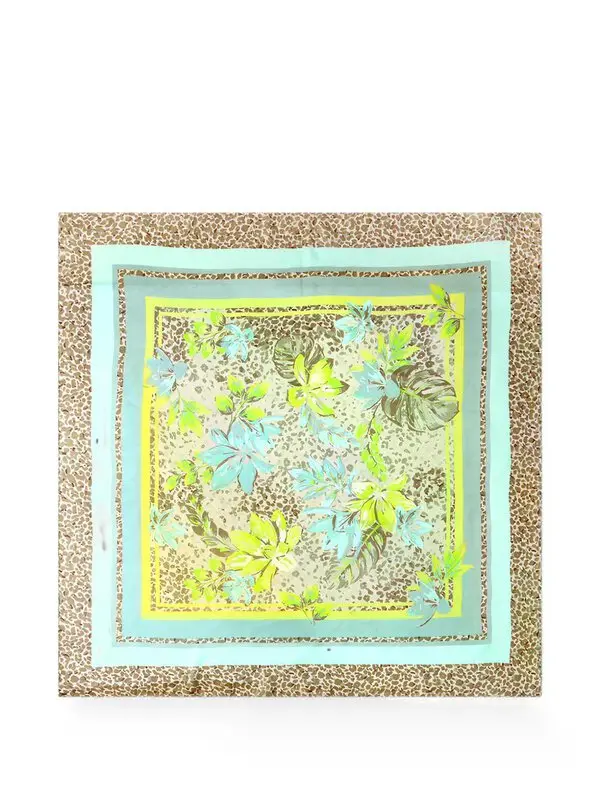 BETTY BARCLAY Floral Leopard-print Scarf - Brown