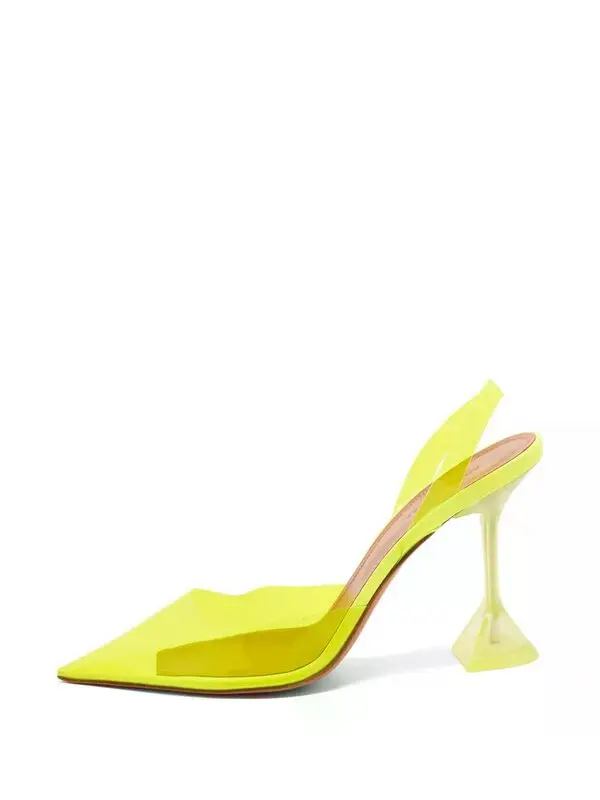 Amina Muaddi Holli Glass Slingback Pumps - Yellow