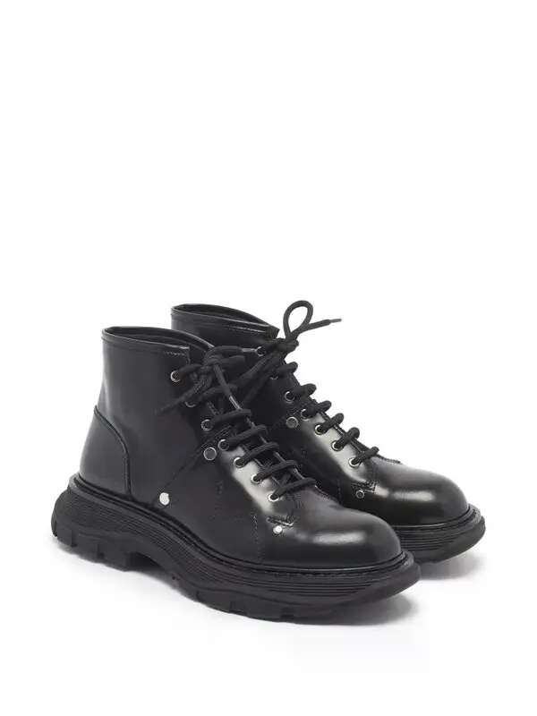 Alexander McQueen Leather Lace-up Combat Boots