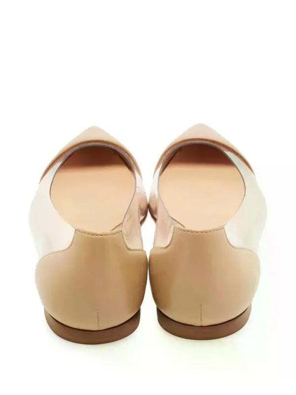 GIANVITO ROSSI Plexi Transparent Ballet Flats - White
