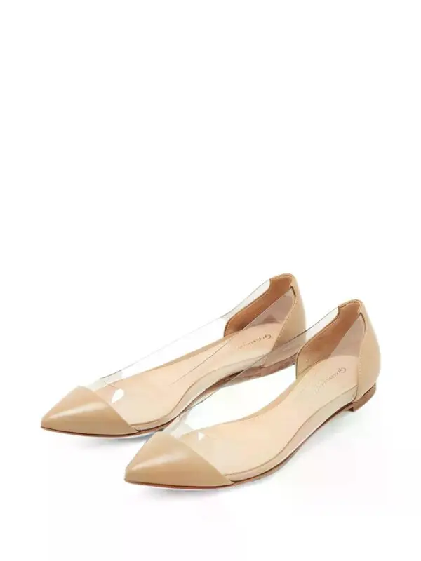 GIANVITO ROSSI Plexi Transparent Ballet Flats - White