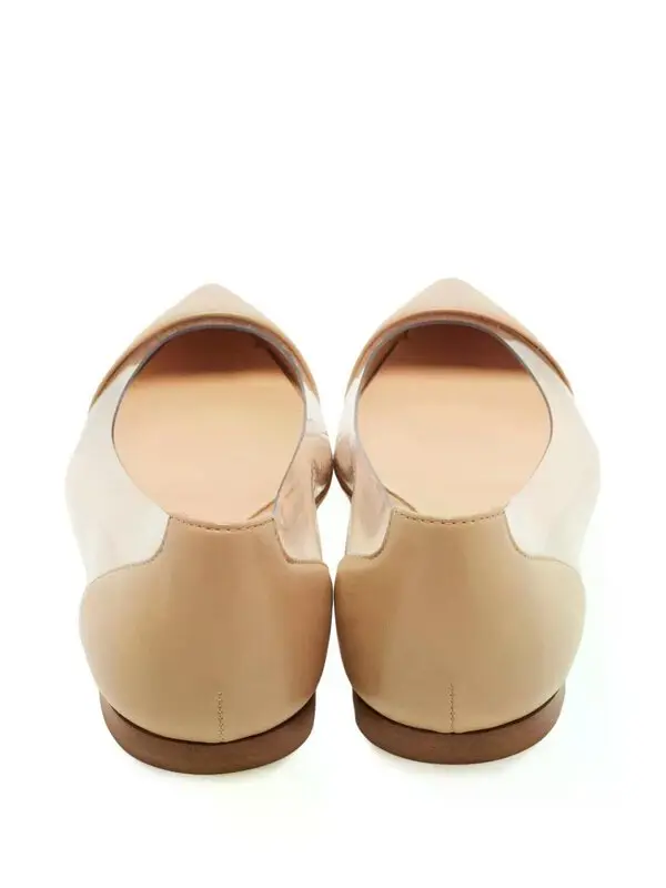 GIANVITO ROSSI Plexi Transparent Ballet Flats - White