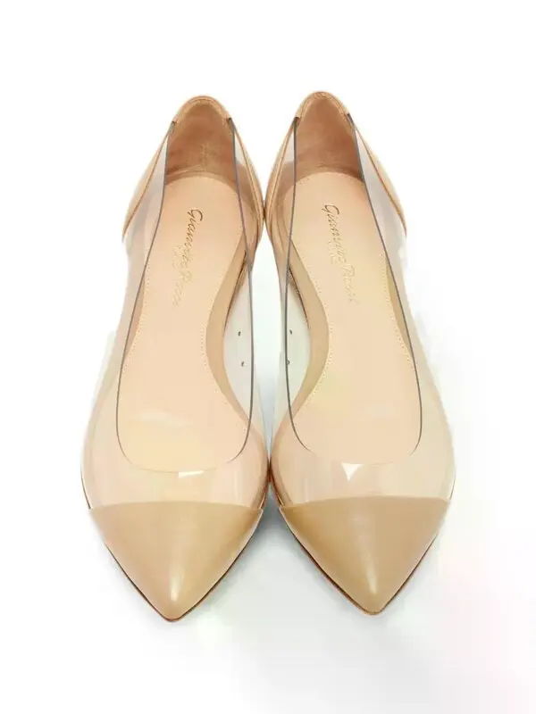 GIANVITO ROSSI Plexi Transparent Ballet Flats - White