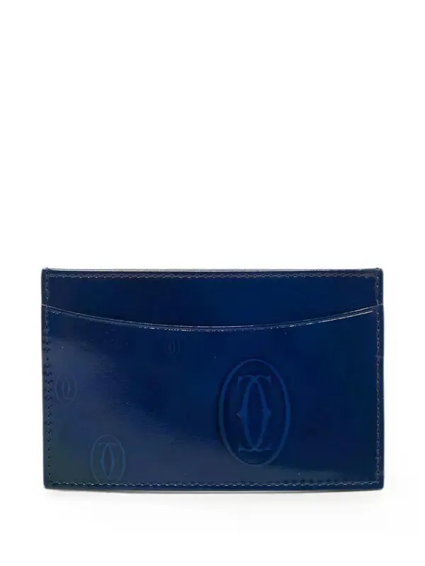 Cartier Happy Birthday Patent Leather Card Holder - Blue