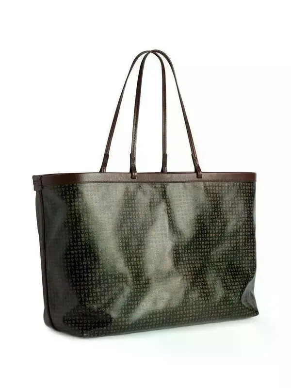 Balenciaga Logo-print Leather-trimmed Tote Bag - Brown