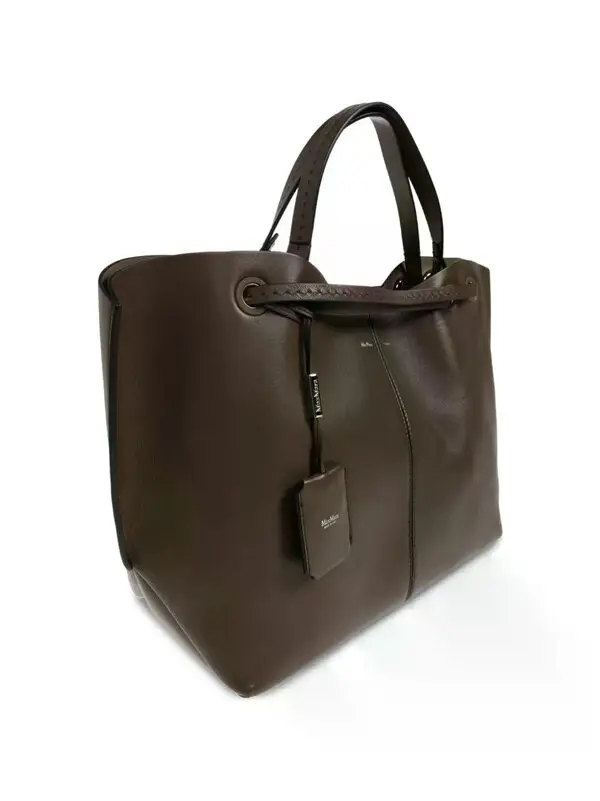 Max Mara Double Nappa Leather Tote Bag - Brown