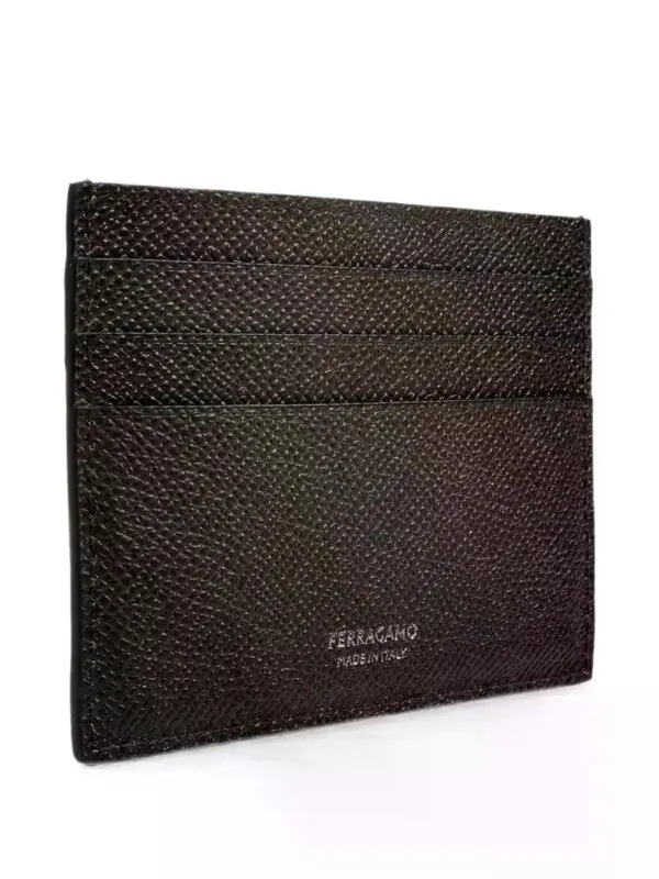 FERRAGAMO Micro Gancini Grained Leather Card Holder